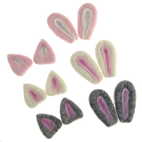 6 pairs Handgemaakte Wolvilt Konijnen Oren Katten ... – Vicedeal