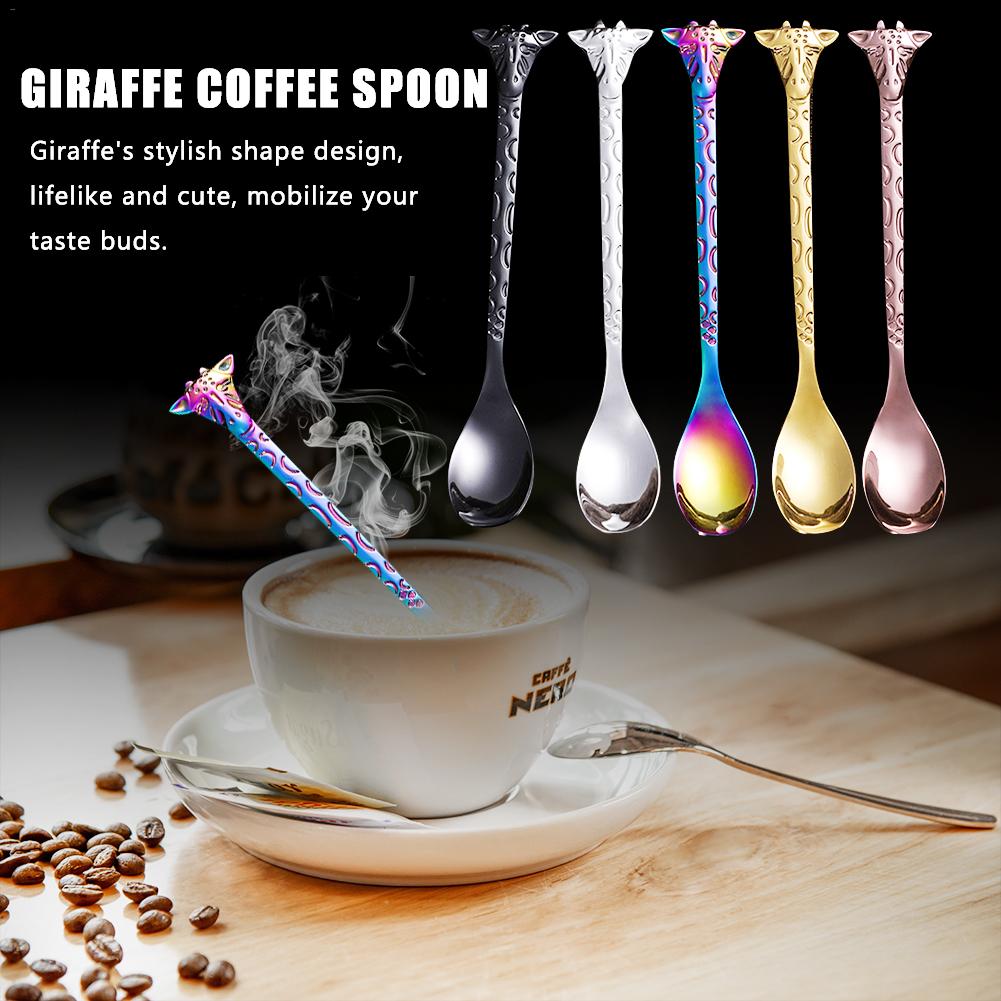 Stainless Steel Dessert Spoon Cartoon Giraffe Spoo... – Grandado