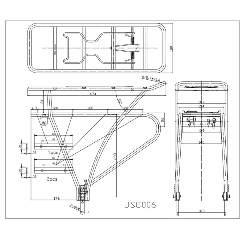 Adjustable 26inch 700C Bike Luggage Rear Rack Blac... – Grandado