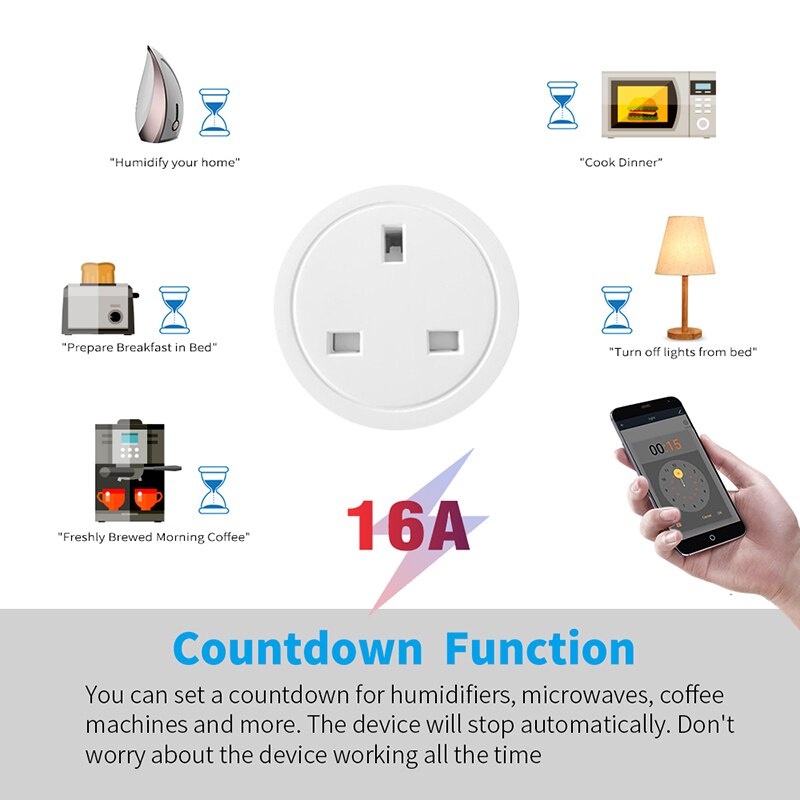 UK Smart WIFI Socket Tuya Smart Plug 16A With Powe... – Vicedeal