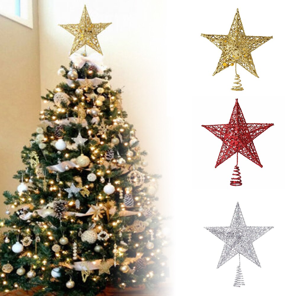 1Pcs 20cm Plastic Christmas Tree Star Topper Glitt... – Vicedeal