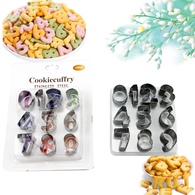 Stainless Steel Numbers Cookie Cutter Set Biscuit ... – Vicedeal