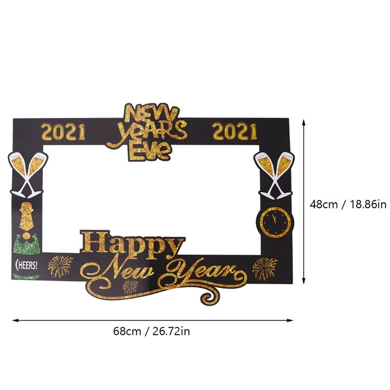 2Pcs Happy Year Photo Booth Props Year Party Props... – Grandado