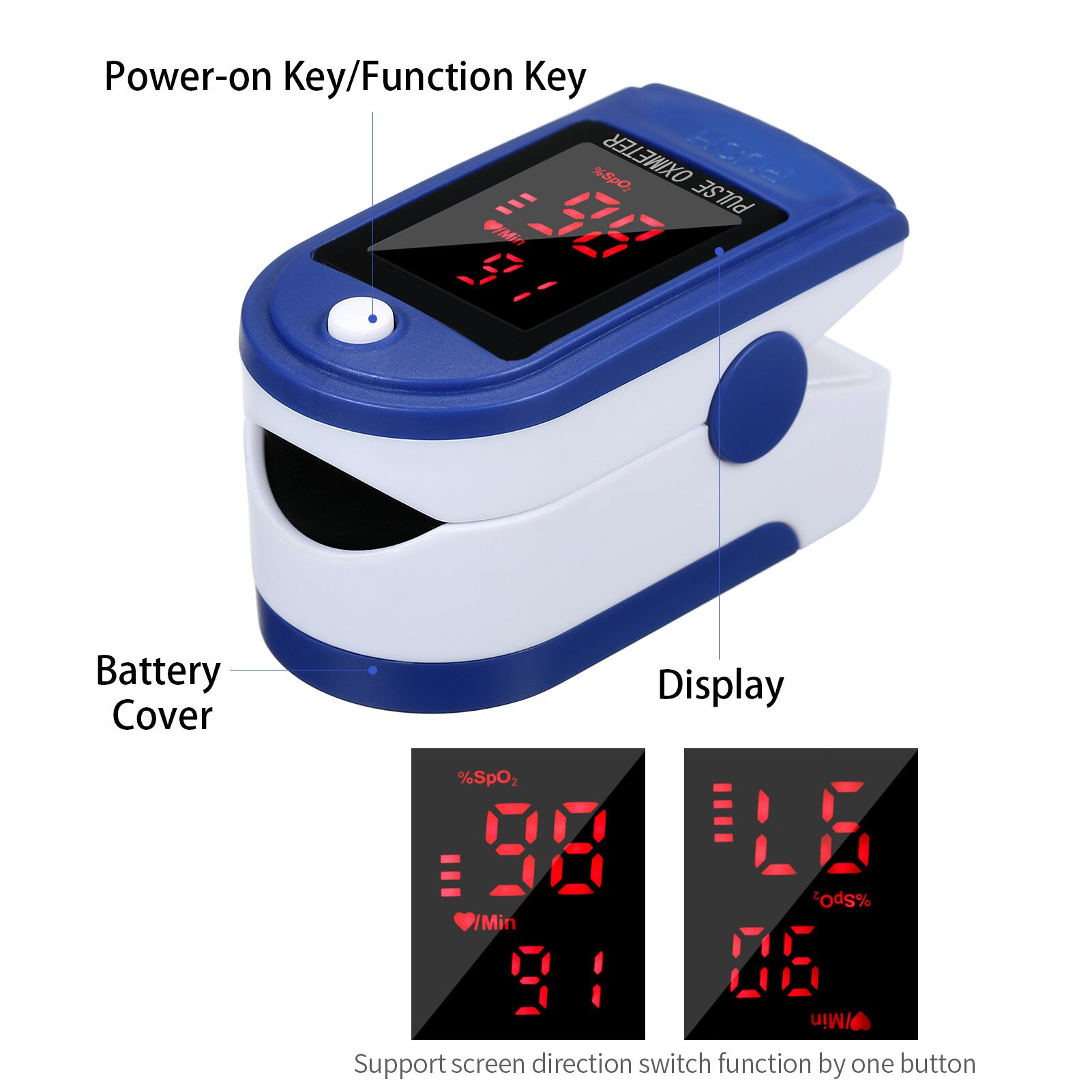 Pulsoximeter Finger Infrarot Thermometer einfarbig... – Grandado