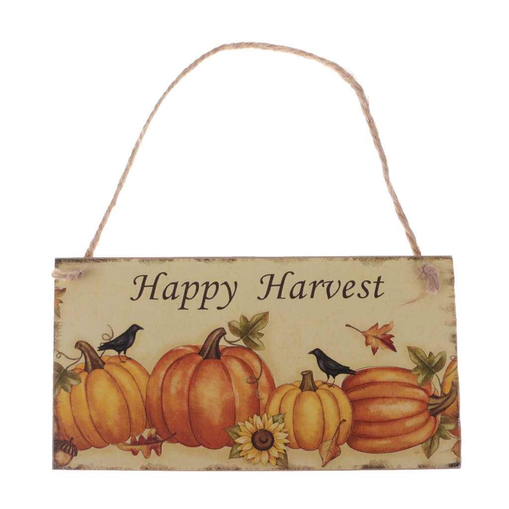 Rustic Pumpkin Happy Harvest Wooden Plaque Autumn ... – Grandado