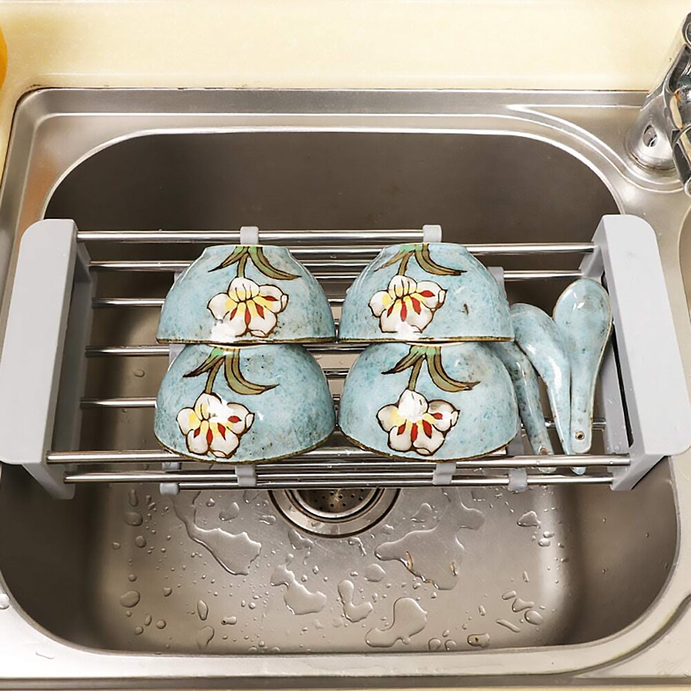 Stainless Steel Retractable Sink Rack Fruit Storag... – Grandado