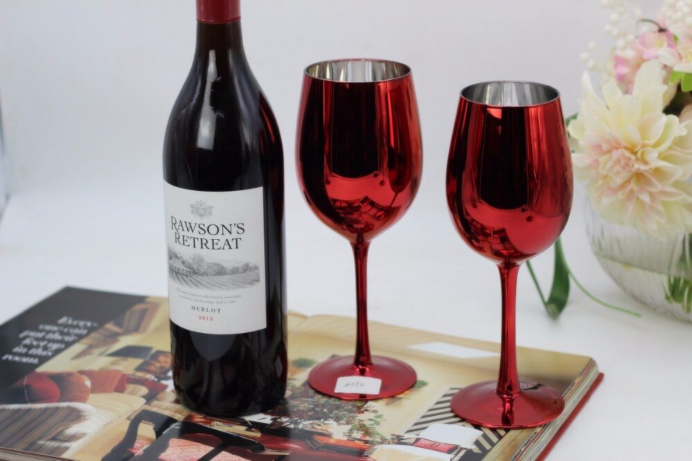 red color plating metal glass goblet wine champagn... – Vicedeal