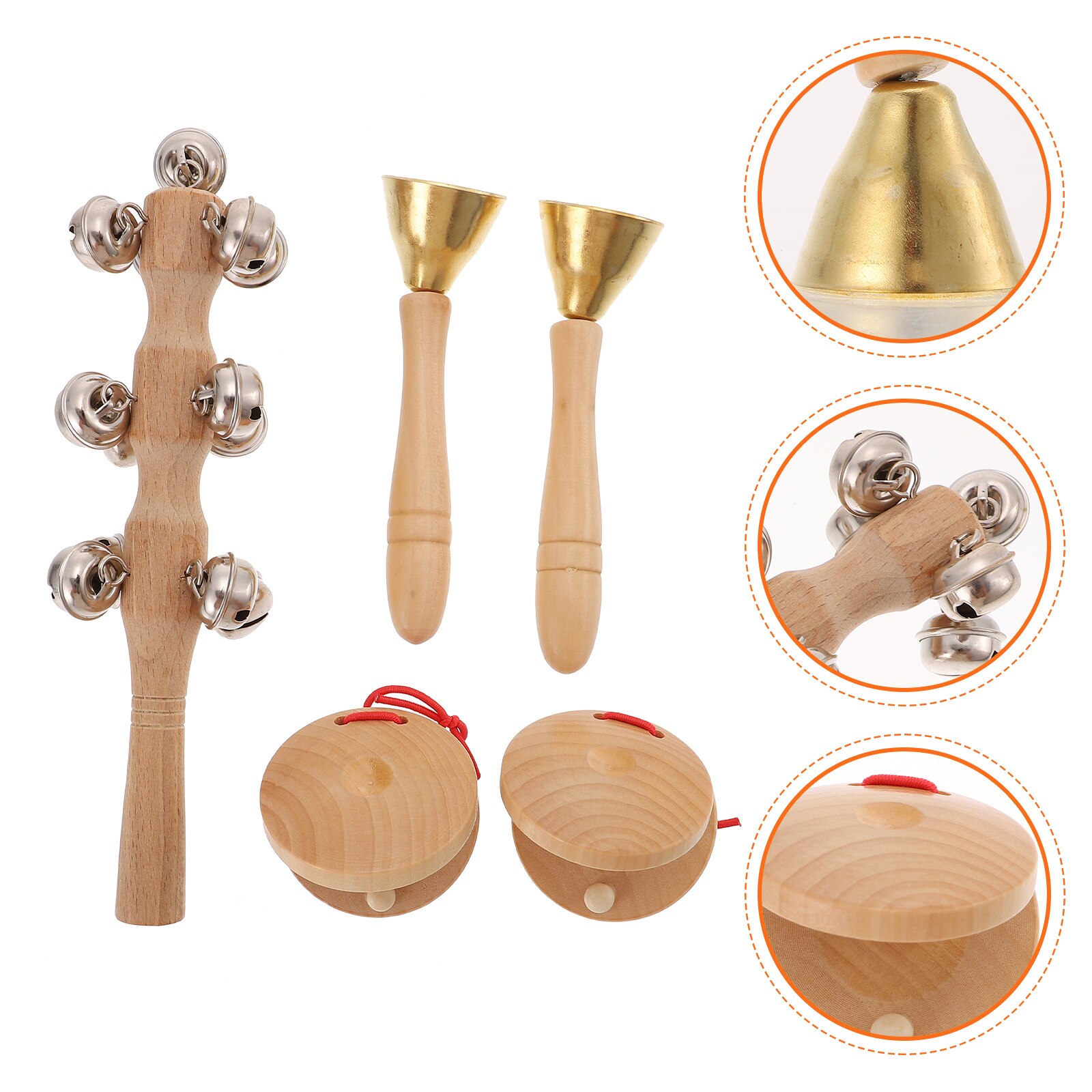1Set Finger Cymbals Castanets Jingle Stick Bell En... – Grandado