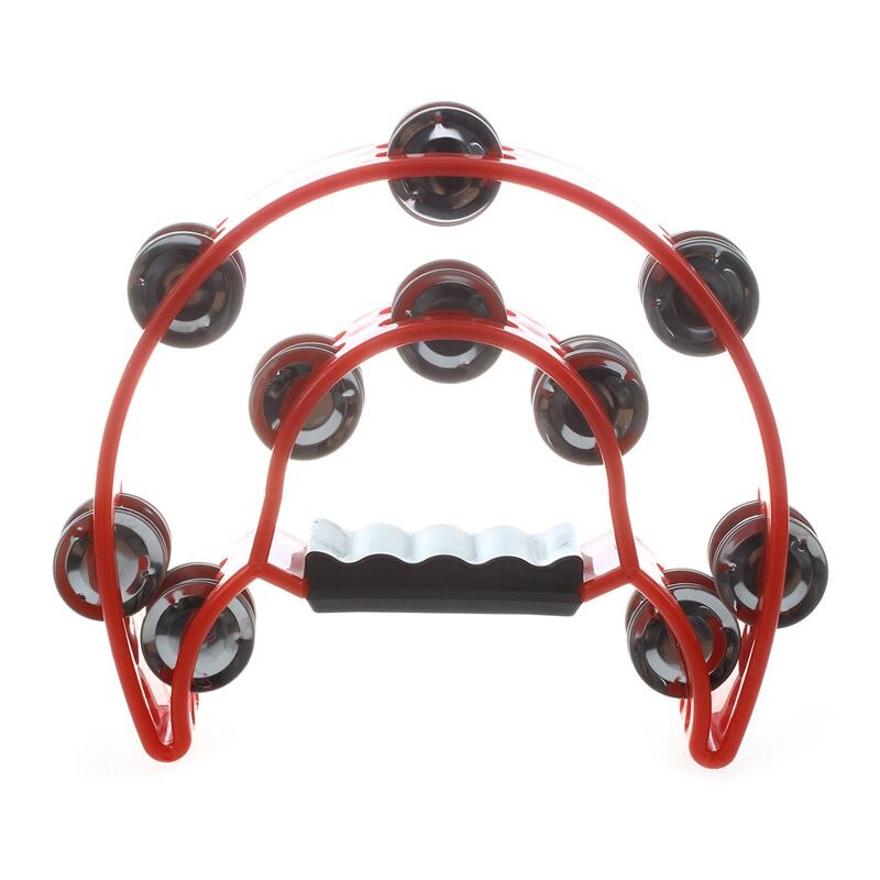 Hand Held Tambourine Double Row Metal Jingles Perc... – Vicedeal
