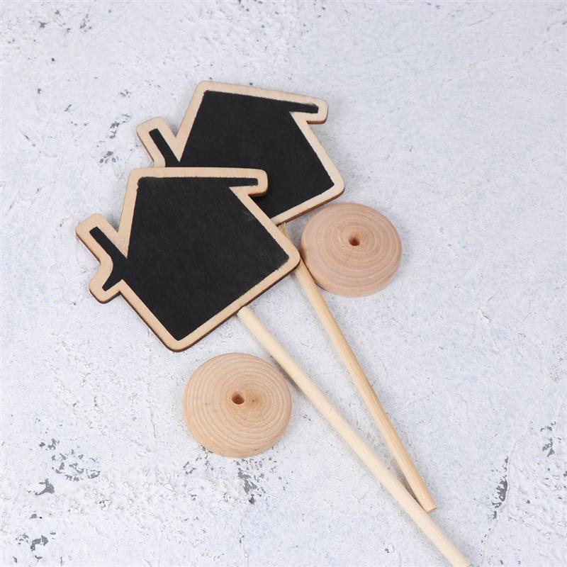 10pcs Wooden Mini Blackboard House Shape Message B... – Grandado