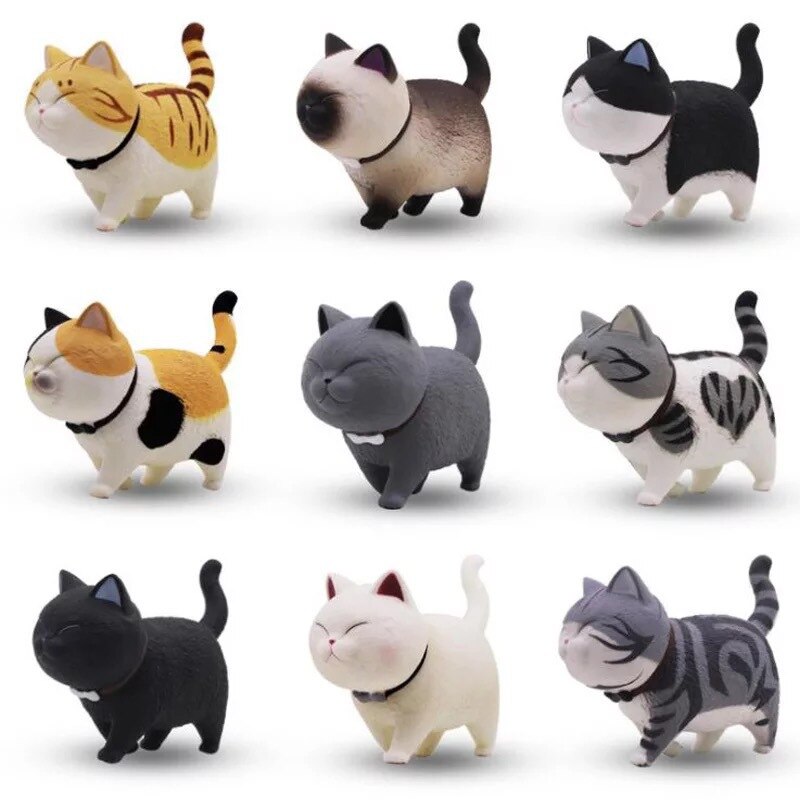 9Pcs/set Car Ornaments Cute Cats Dashboard Toy Dec... – Grandado