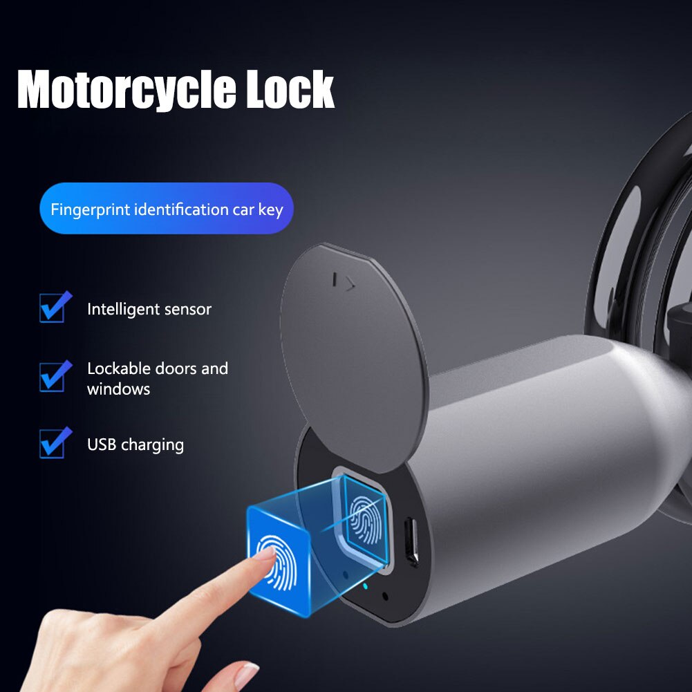 Motorfiets Lock Keyless Vingerafdruk Fiets Slot Me... – Grandado