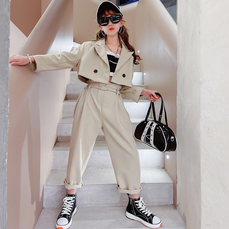 Girls Blazer Suits Clothing Sets Spring Autumn Kid... – Grandado