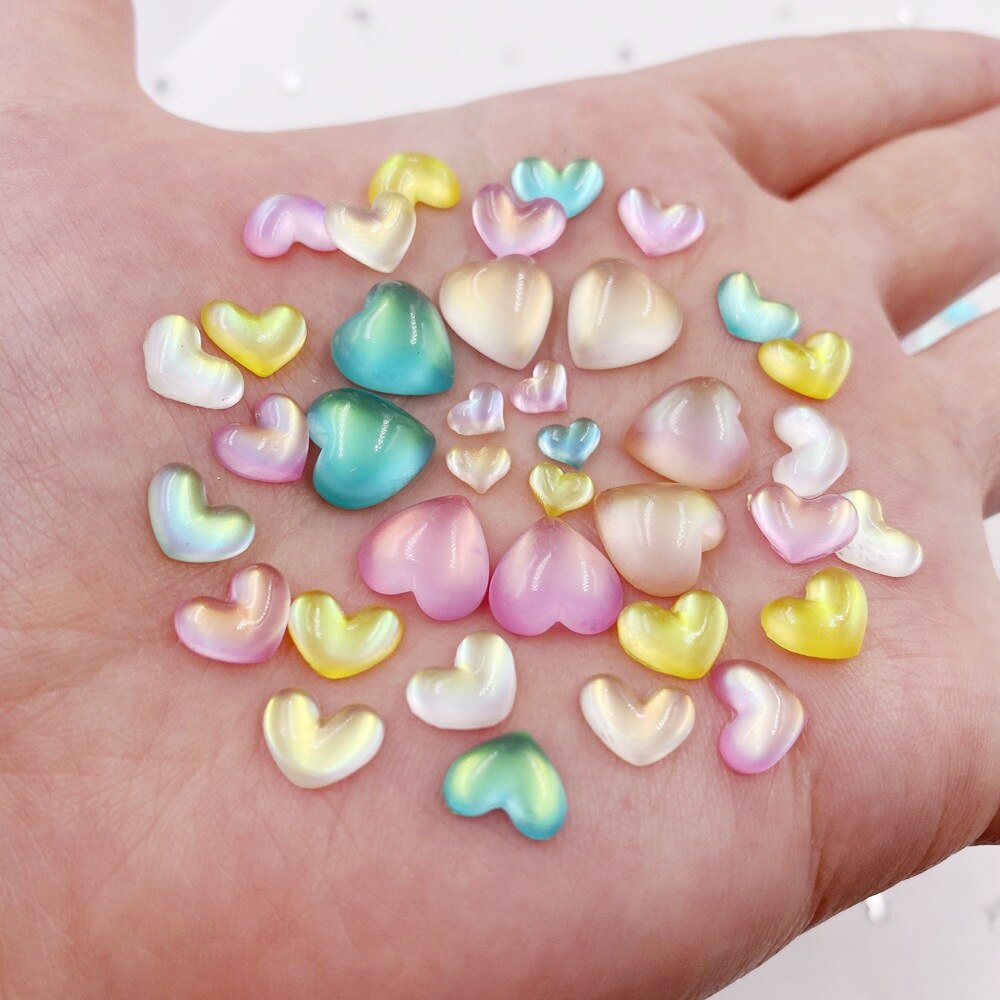 Resin 3D Colorful Mini LOVE Heart Gems Flatback Fr... – Grandado
