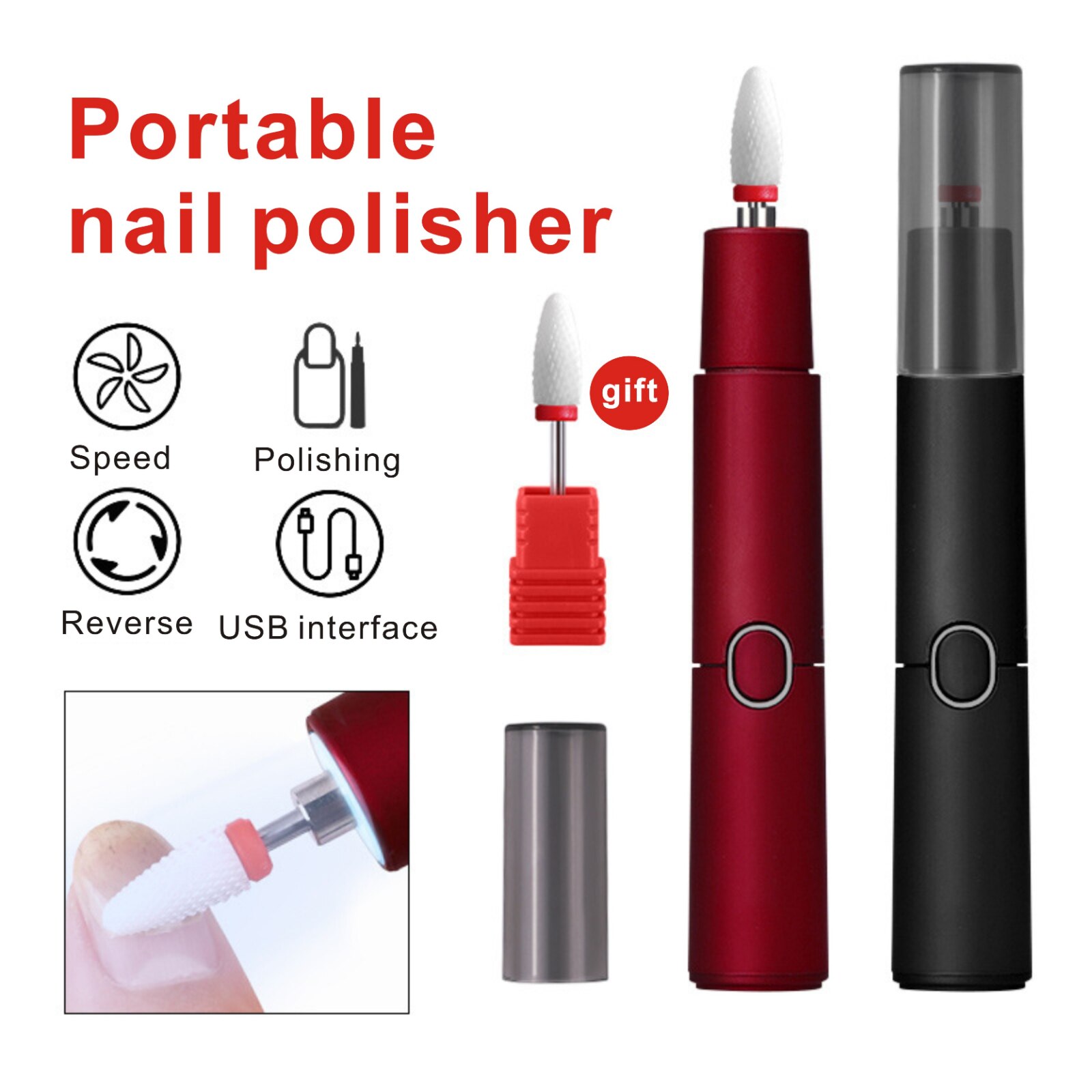 Mini Electric Nail Drill Pen USB Charging Nail Pol... – Grandado