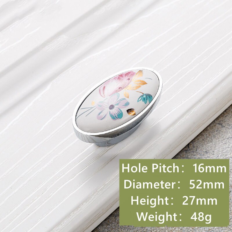 Tulip Ceramic Door Handle Silver Drawer Pulls Vint... – Vicedeal