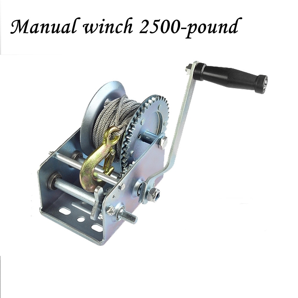 Manual winch 2500-pound winder with ribbon winch – Vicedeal