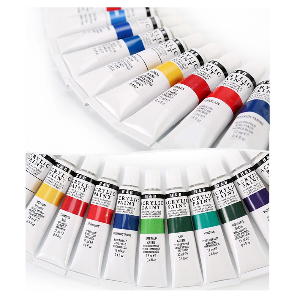 24 Kleuren Acryl Verf Tekening Pigment Olieverf Bu... – Vicedeal