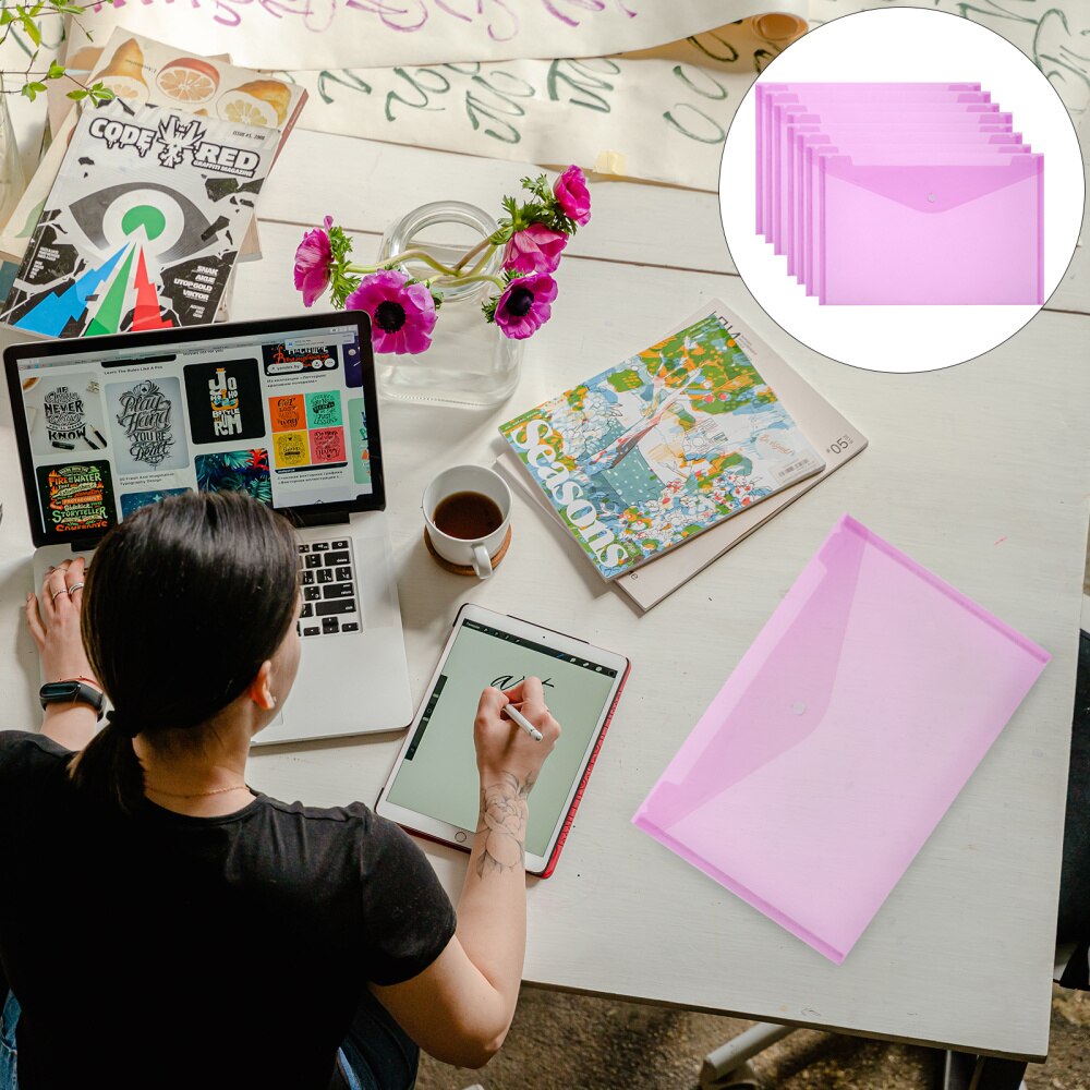 24 Pcs Transparent Document Bag File Pockets File ... – Grandado