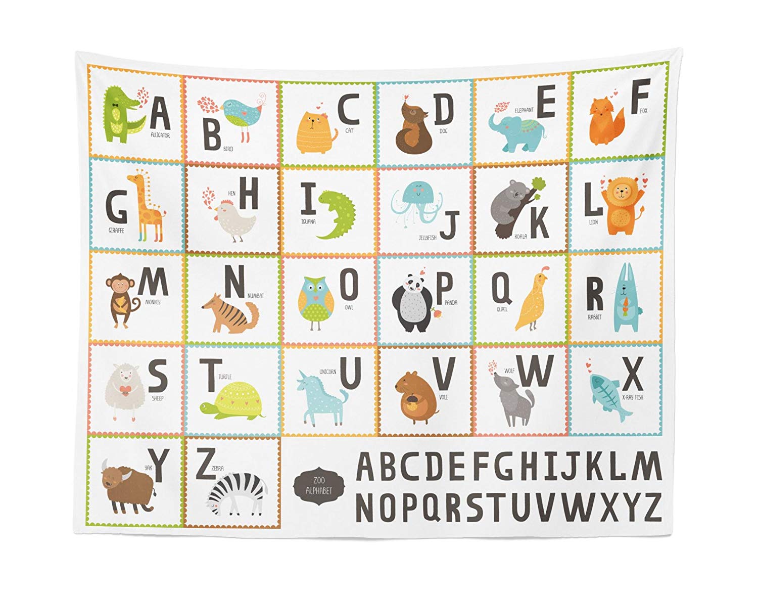 Abc Kleurrijke Cartoon Zoo Dieren Alphabet Uil Kat... – Grandado