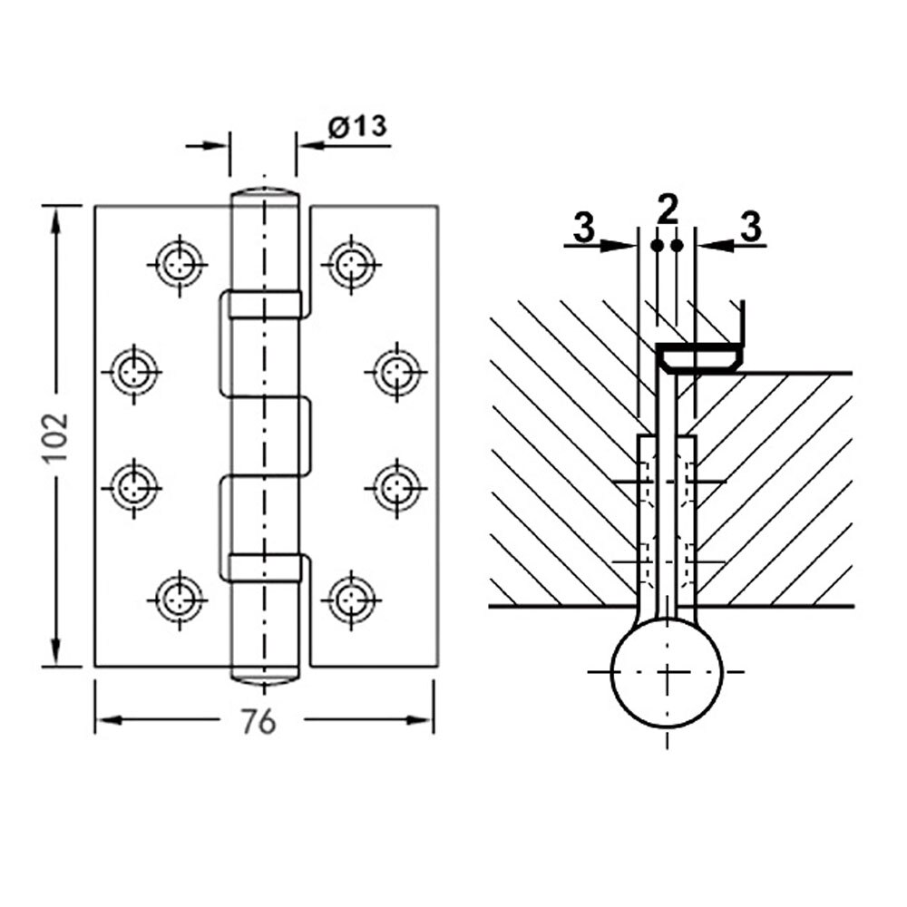 Stainless steel door hinge Ball bearing hinge Wood... – Grandado