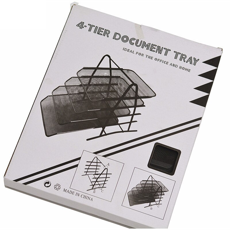 Meatal 4 Layers Magazine Holder File Paper Tray An... – Grandado