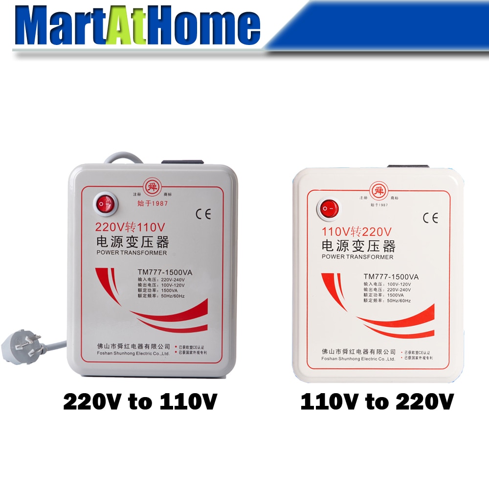 220 V to 110 V 1500W Step Down or 110V to 220 V 15... – Grandado
