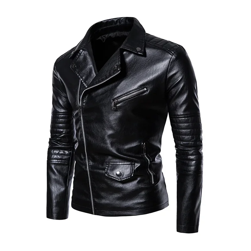 Men Leather Coat Slimming Coat Motorcycle Men Wear... – Grandado