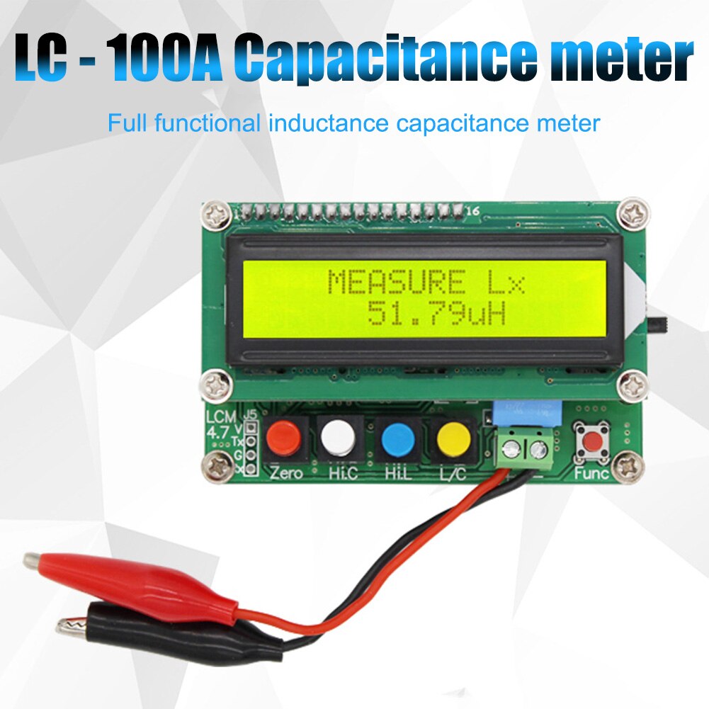100A LCD Capacitance Meter Inductance Desk Test Tool Digital Meter ...