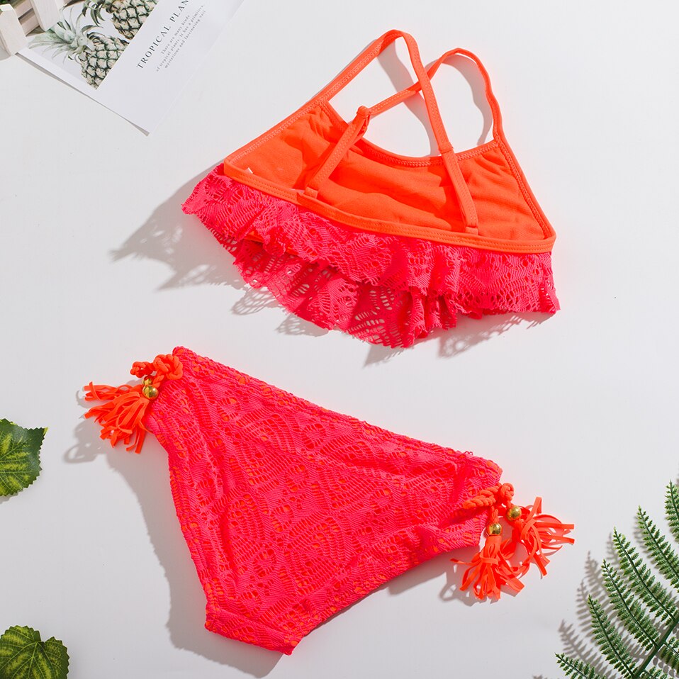 3~13Y Teenager Girls Swimsuit Bikini Kids Swimwear... – Vicedeal