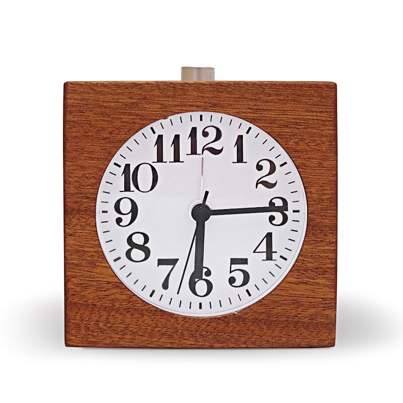 Wooden Cute Alarm Clock Vintage Silent Table Clock... – Grandado