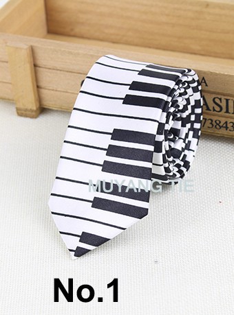 Classic Men's Skinny Tie Colorful Musical Notes Pr... – Grandado
