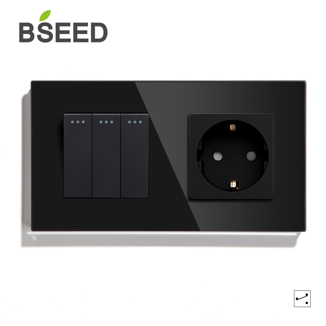 BSEED 3 Gang 1 Way 2 Way EU Standard Button Switch... – Grandado