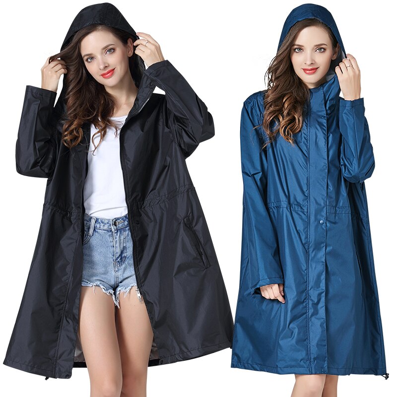 Waterdichte Regenjas Vrouwen Nylon Jas Zwarte Dame... – Grandado