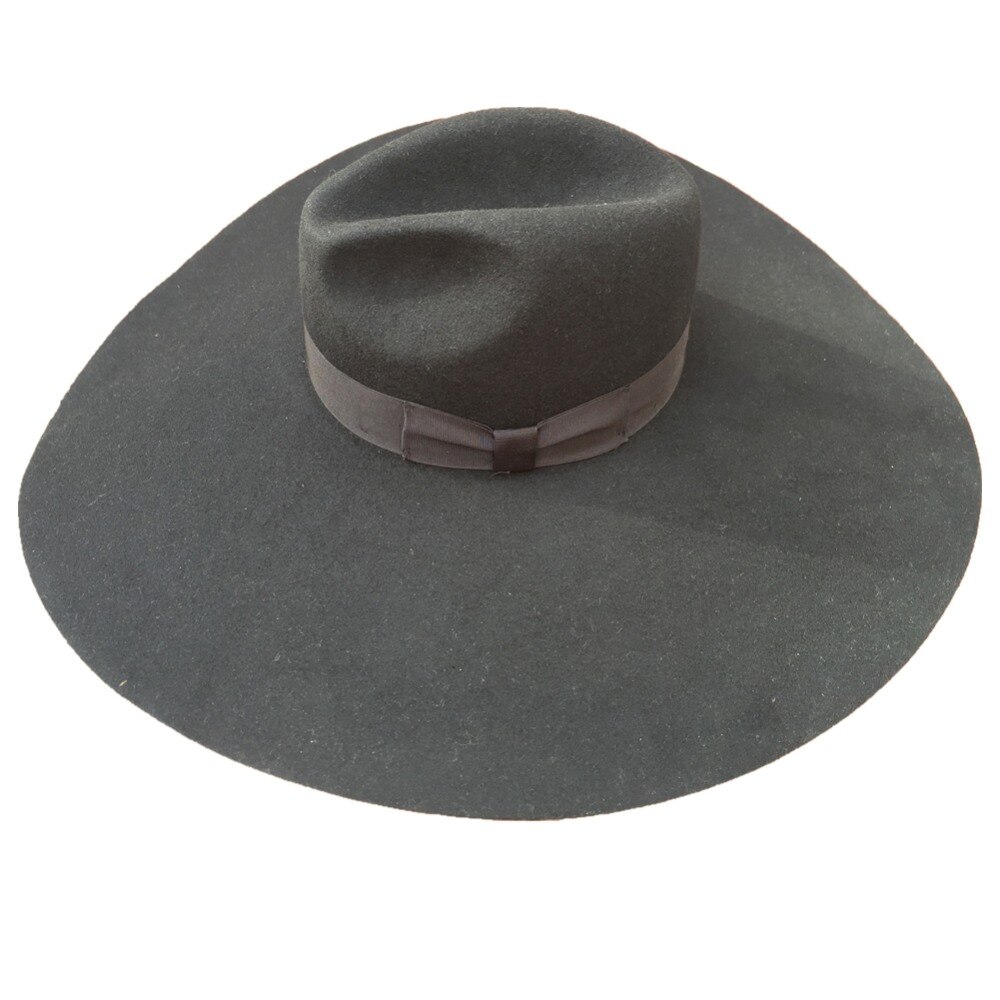 Black Wool Felt Soft Extra Wide Large Brim Fedora ... – Grandado