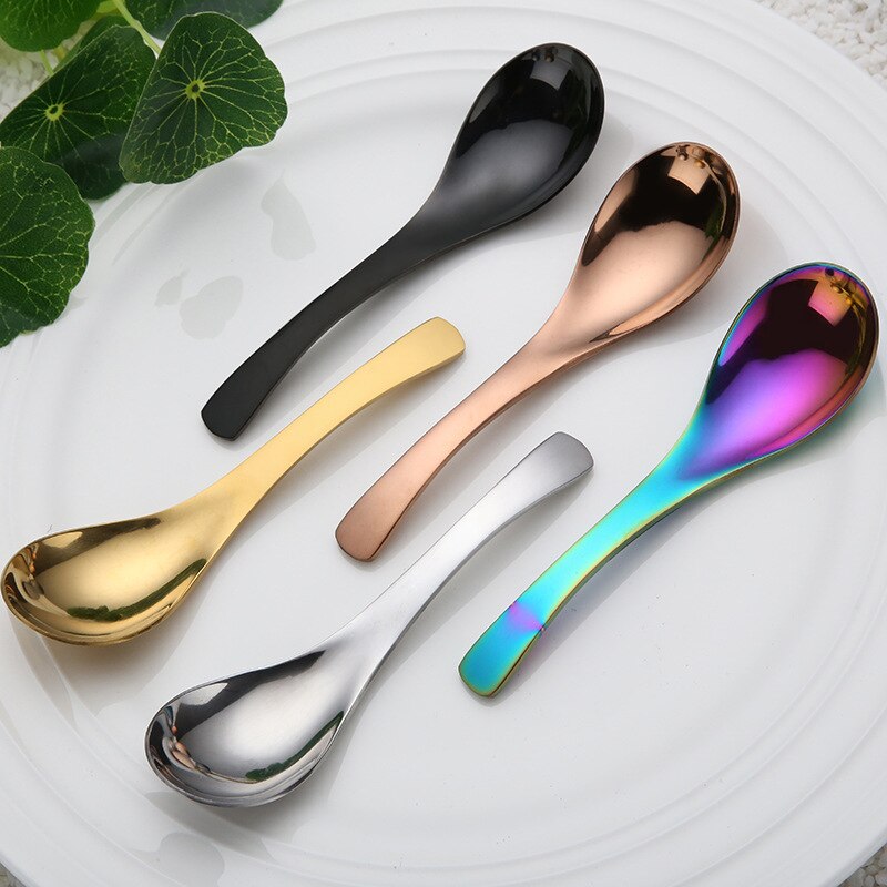 Round Head Spoon Rainbow Gold Stainless Steel Spoo... – Grandado
