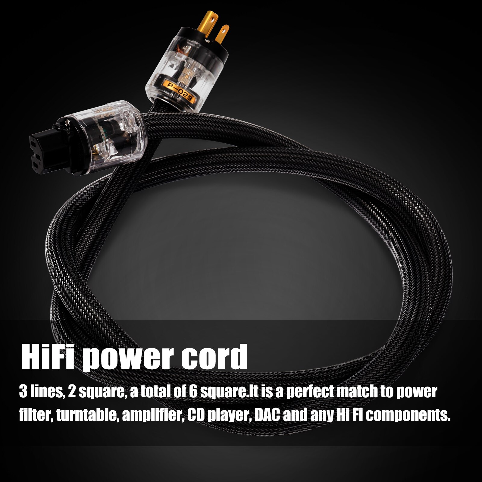 Pure Copper with Shielded HiFi Power Cord Audio AC... – Grandado