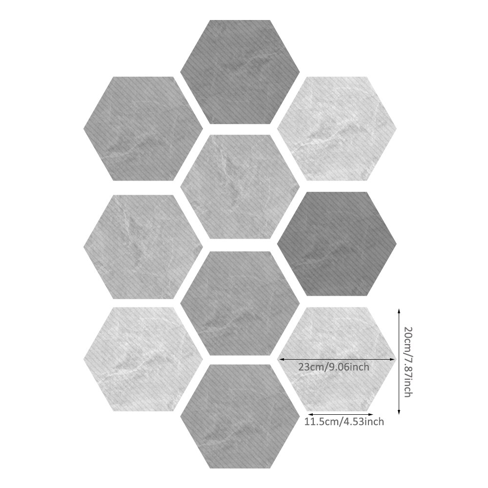 Funlife® Grey Marble Hexagon Floor Stickers Anti-S... – Vicedeal