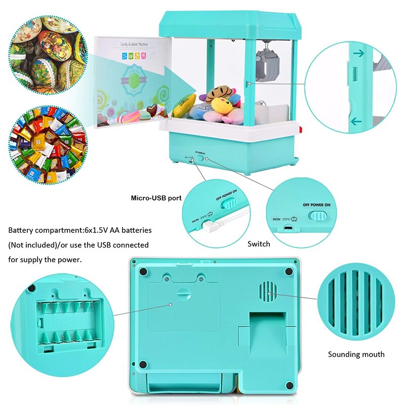 Mini Grabber Machine Candy Toy Catcher Kids Alarm ... – Grandado