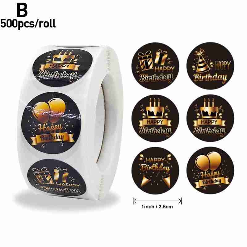 500 pcs/roll happy birthday sticker label birthday... – Grandado