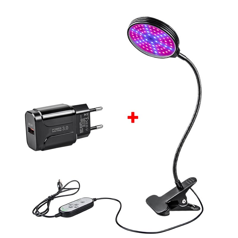 USB LED Grow Light Plant Lamps Full Spectrum Timer... – Grandado