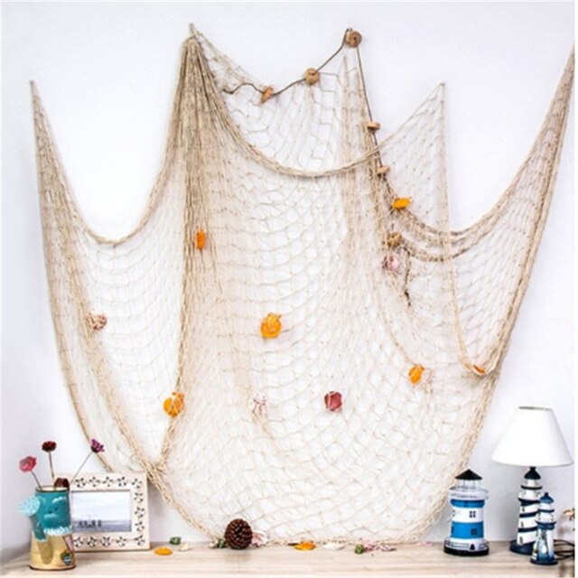 Fishing Net Sea Shell Starfish Hanging Home Wall D... – Grandado