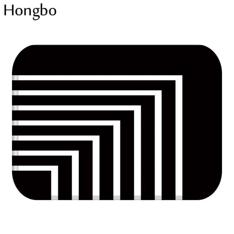 Hongbo svart vit geometrisk halkskydd matta dörrma... – Vicedeal