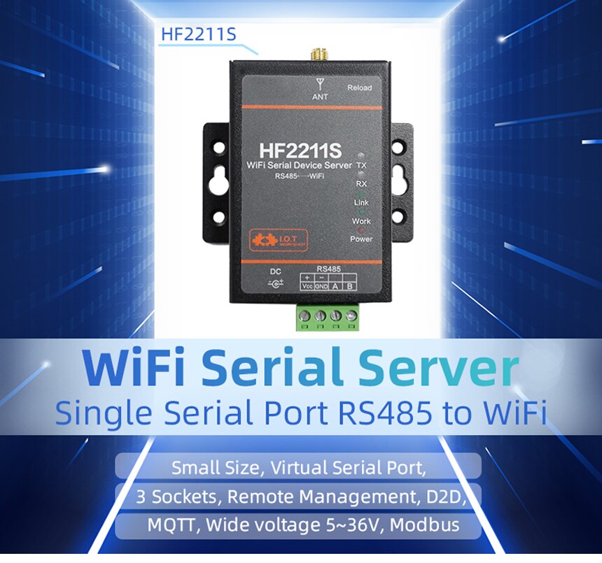 HF2211S Virtual Serial Port RS485 to WiFi Converte... – Grandado