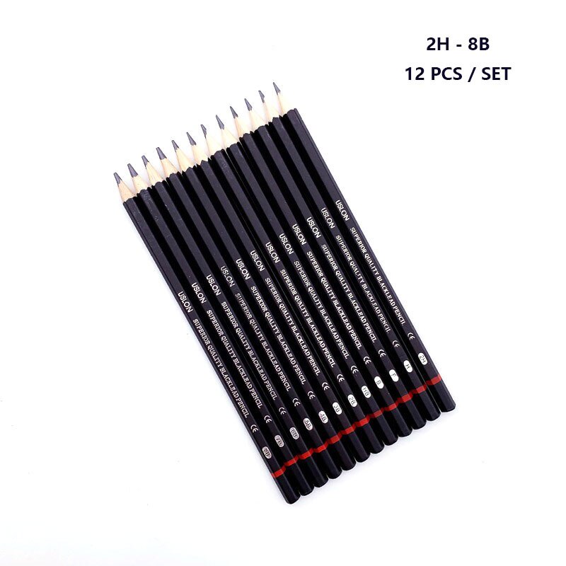 12 PCS/SET 2H-8B Wooden Lead Pencils Set for drawi... – Grandado
