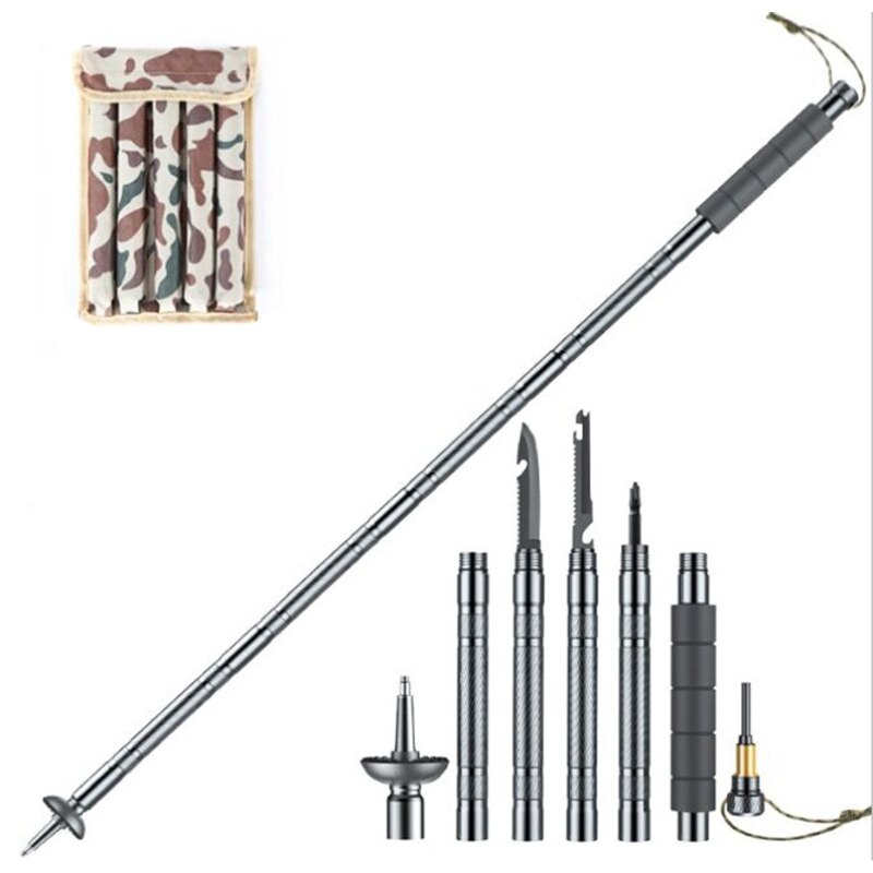 Multifunctional Collapsible Trekking Cane Adjustab... – Vicedeal