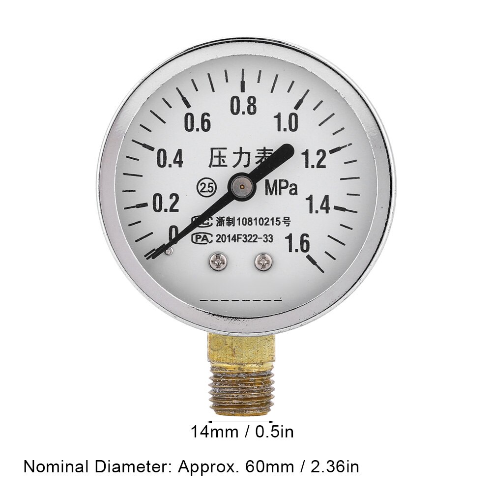 Y60 Bar Air Pressure Gauge 14mm BSP Thread 0-1.6Mp... – Grandado