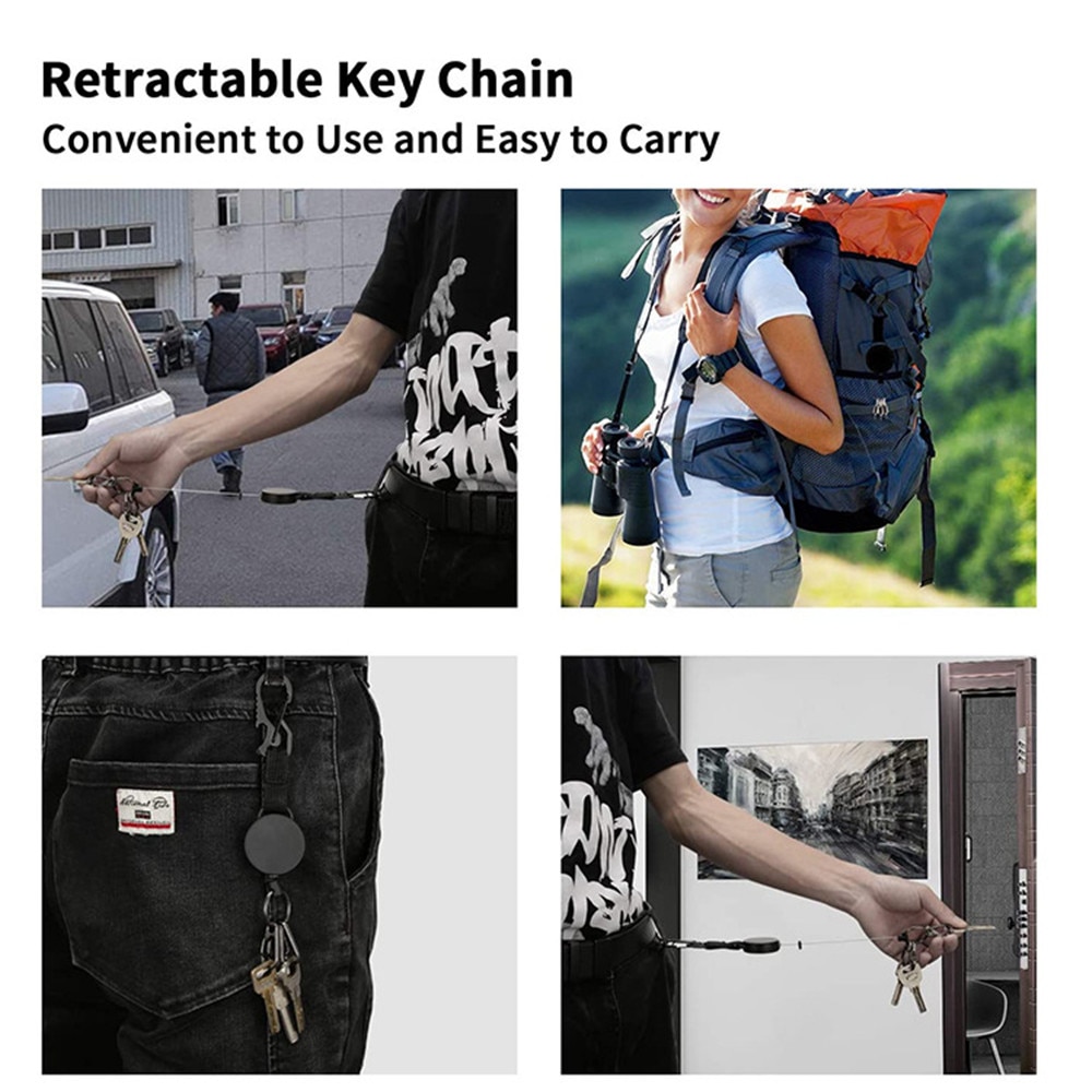 Resilience Wire Rope Elastic Keychain Recoil Sport... – Grandado
