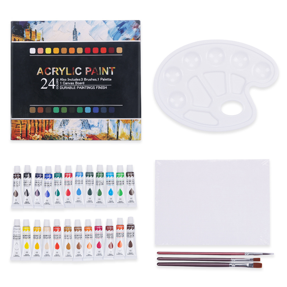 Acryl Verf Set - 24 -Pack Schilderen Voor Canvas, ... – Vicedeal