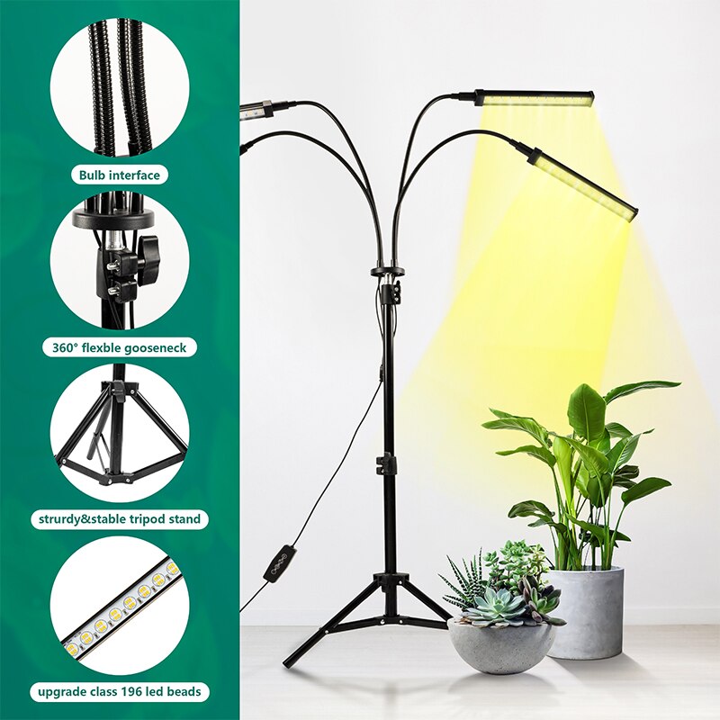 Plant Grow Light for Indoor Full Spectrum Adjustab... – Vicedeal
